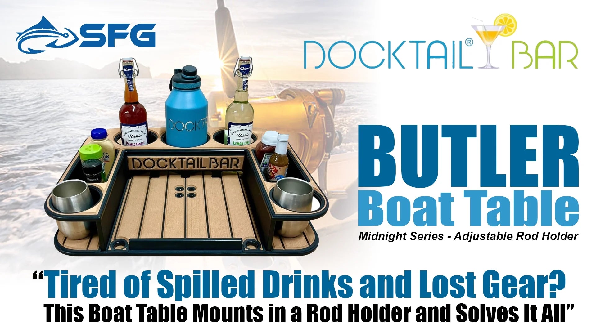 Boat Table That Mounts in Rod Holder – No Spills, No Mess – SportFishGear